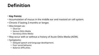 Otitis Media with Effusion (OME).pptx ENT | PPTX