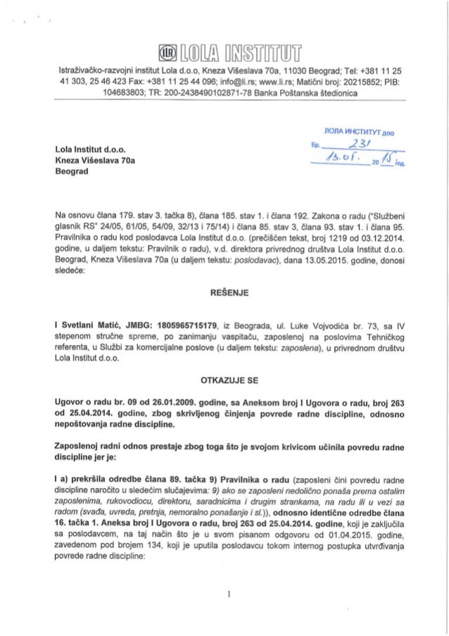 Zahtjev Za Sporazumni Raskid Ugovora O Radu Primjer Auto Anadolu BHSC