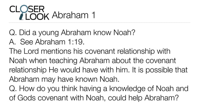 LDS OT Gospel Doctrine Class - Lesson 7 - The Abrahamic Covenant | PPT