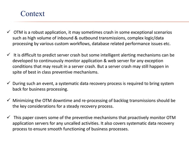 OTM(Oracle Transport Management) | PPTX | Computing | Technology & Computing