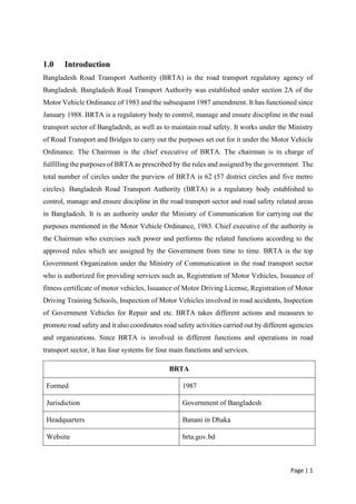 Competitive Priorities of Bangladesh Road Transport Authority (BRTA) | PDF