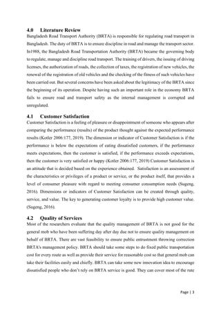 Competitive Priorities of Bangladesh Road Transport Authority (BRTA) | PDF