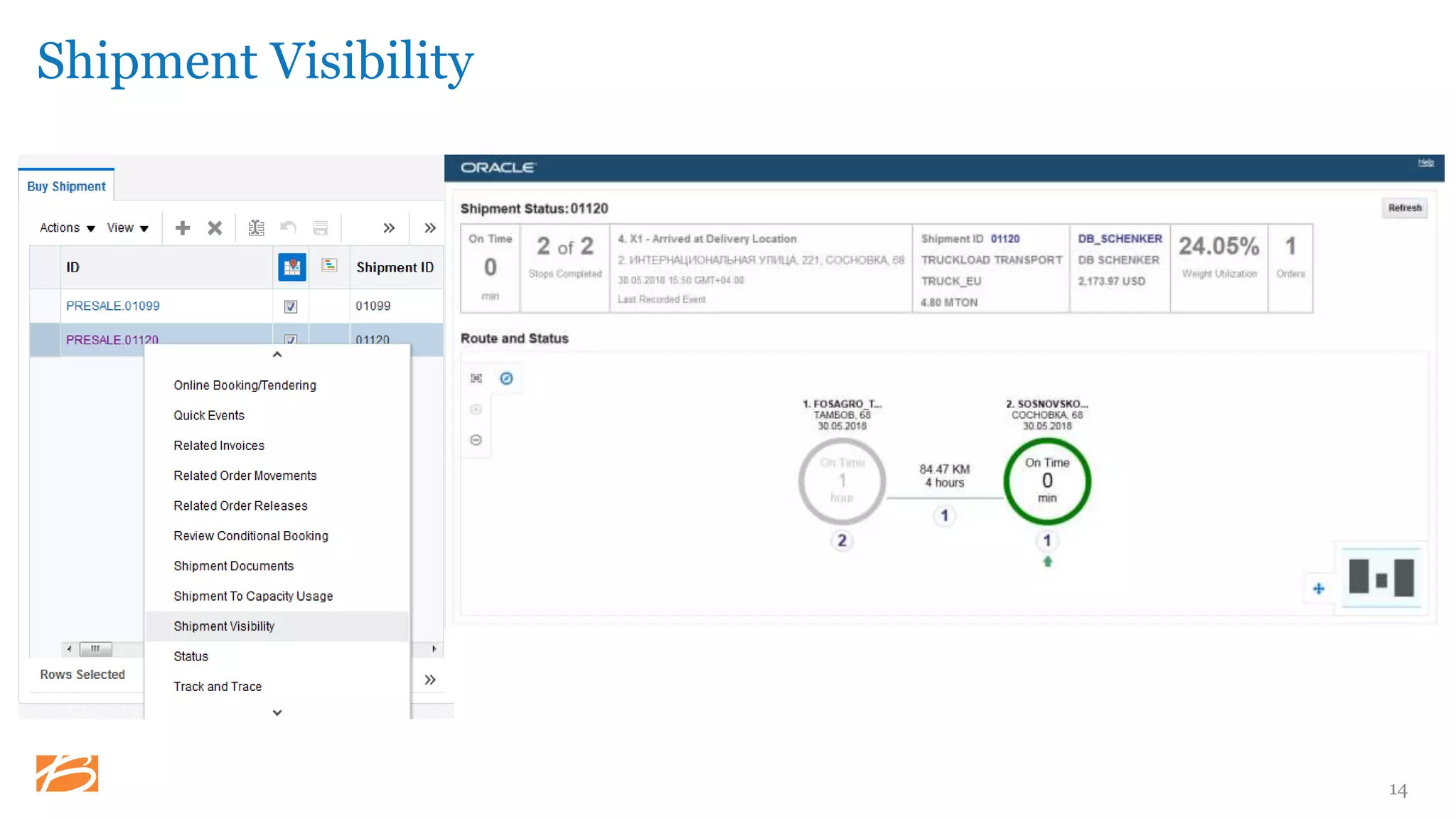 Otm 6.4.2 workbench & shipment visibility | PPTX