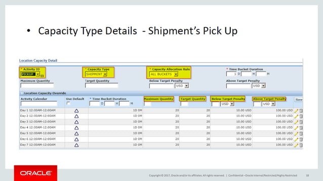 Oracle Transportation Management Capacity Based Planning | PDF