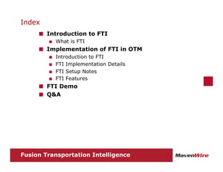 Leveraging OTM's Fusion Transportation Intelligence | PDF