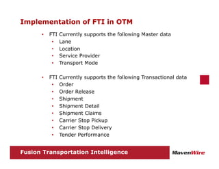 Leveraging OTM's Fusion Transportation Intelligence | PDF