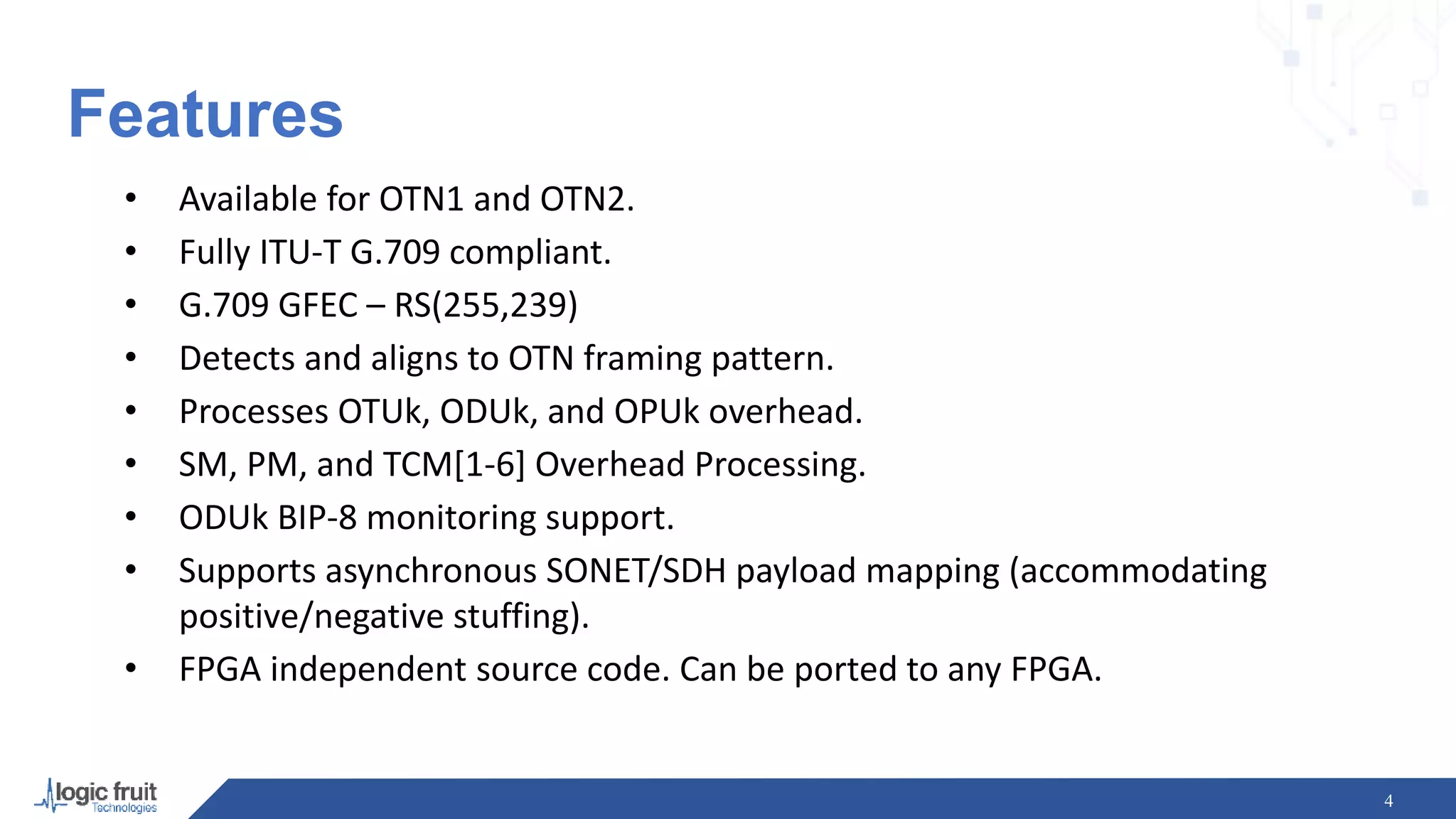 OTN Framer and De-framer | PPTX