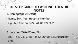 Writing Theatre Notes | PPTX