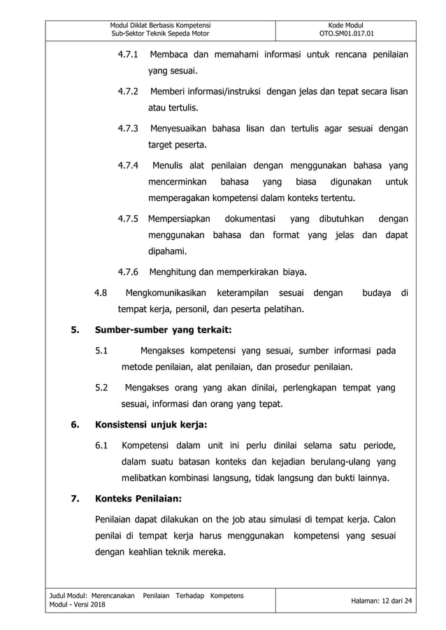 Oto.sm01.017.01 merencanakan penilaian | PDF