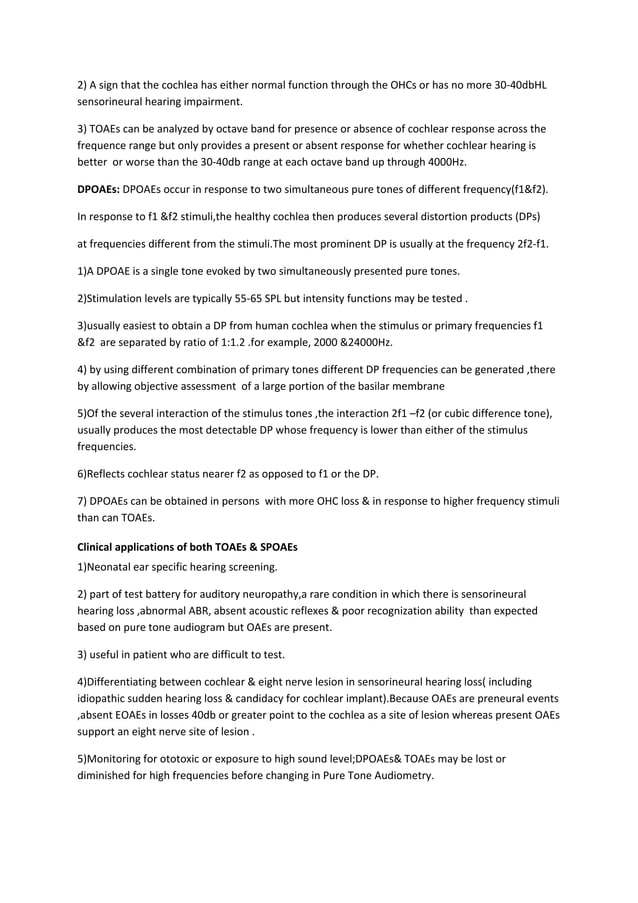 Otoacoustic emissions (sbo 3& k.j.lee ) | DOC | Digital Audio | Computer Software and Applications