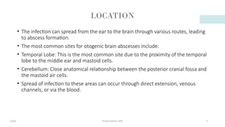presentation on otogenic brain abscess, ent | PPTX