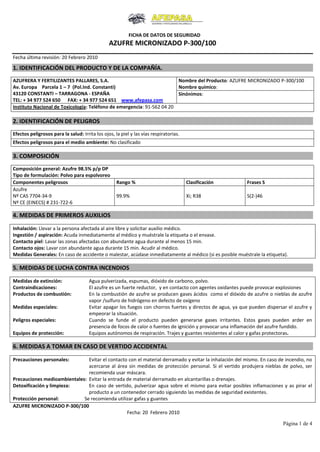 Ficha azufre micronizado | PDF