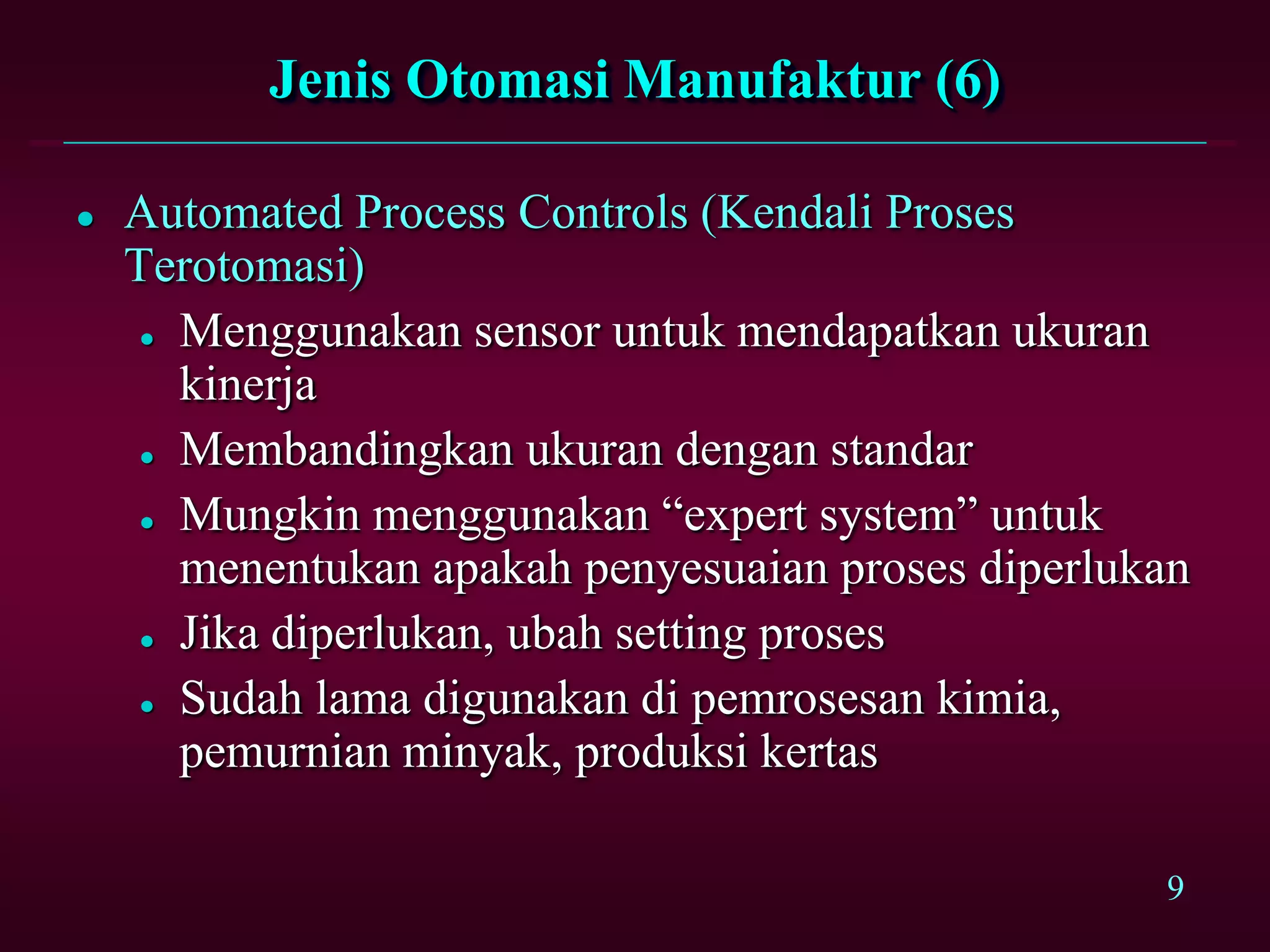 Otomasi; jenis dan analisis | PPTX