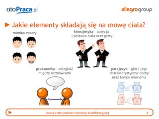 otoPraca - Mowa ciala na rozmowie kwalifikacyjnej | PPT
