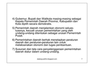 Otonomi Daerah dalam Perspektif Teori, Kebijakan, dan Praktek | PDF