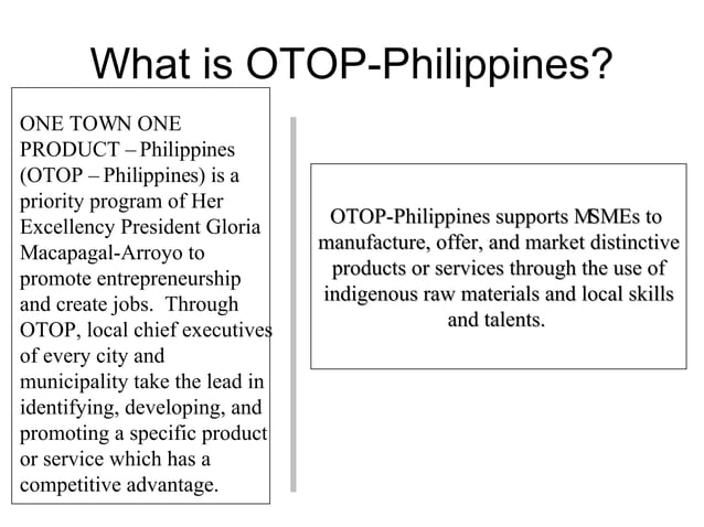 OTOP (One Town One Product | PPT