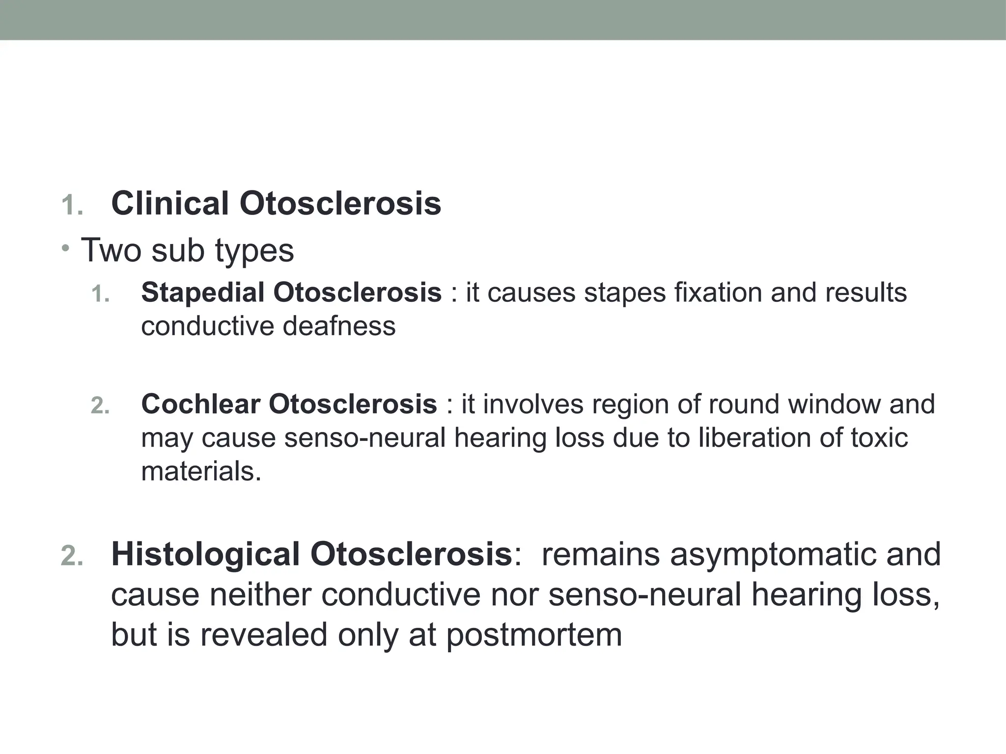 otosclerosis a middle ear pathology causing deafness | PPTX