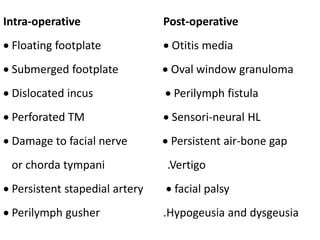Otosclersis and stapes surgical management | PPTX
