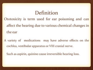Ototoxicity | PPTX