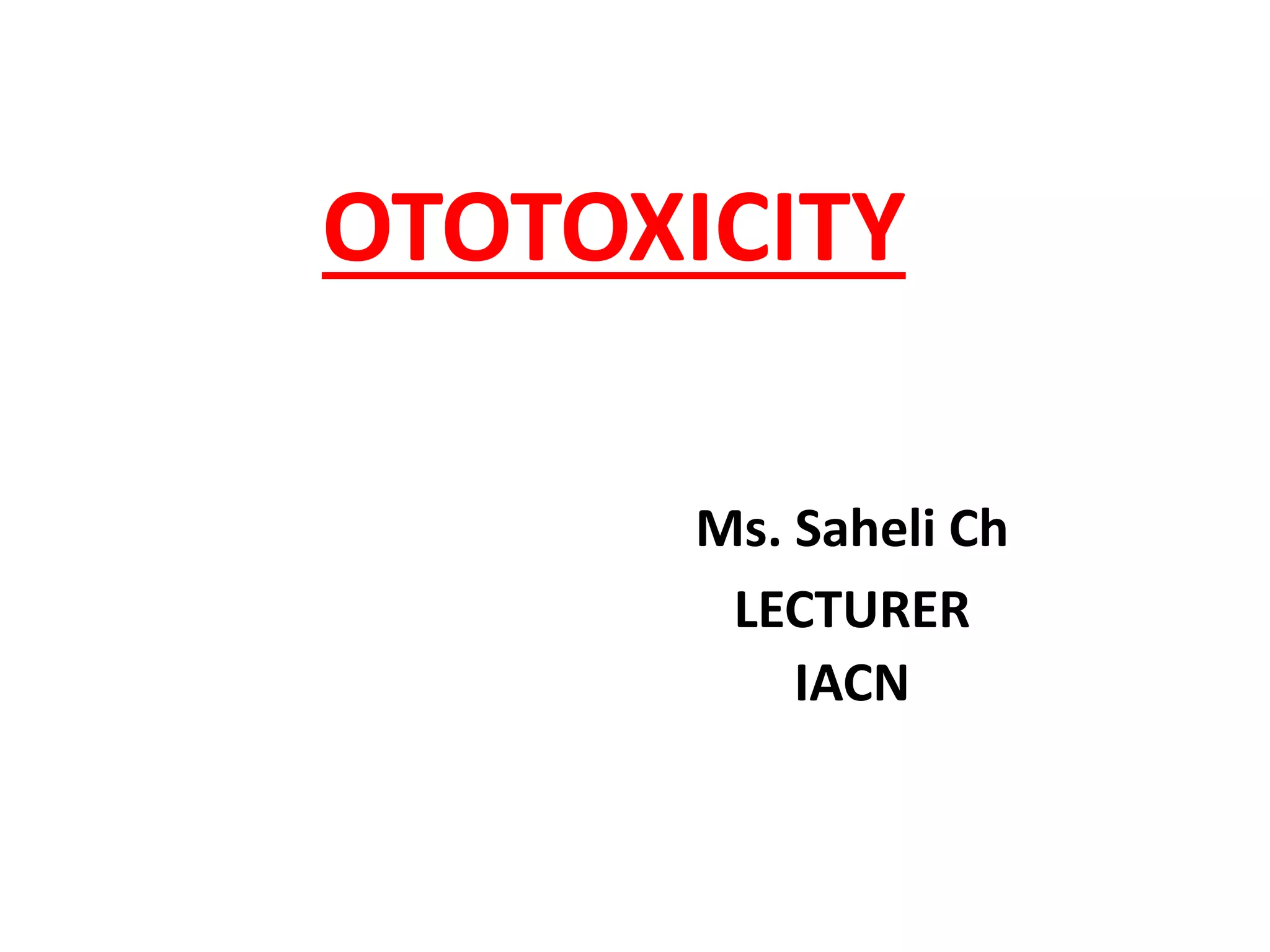 Ototoxicity Pdf