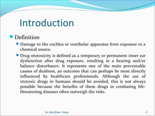 Ototoxicity of drugs. | PPT