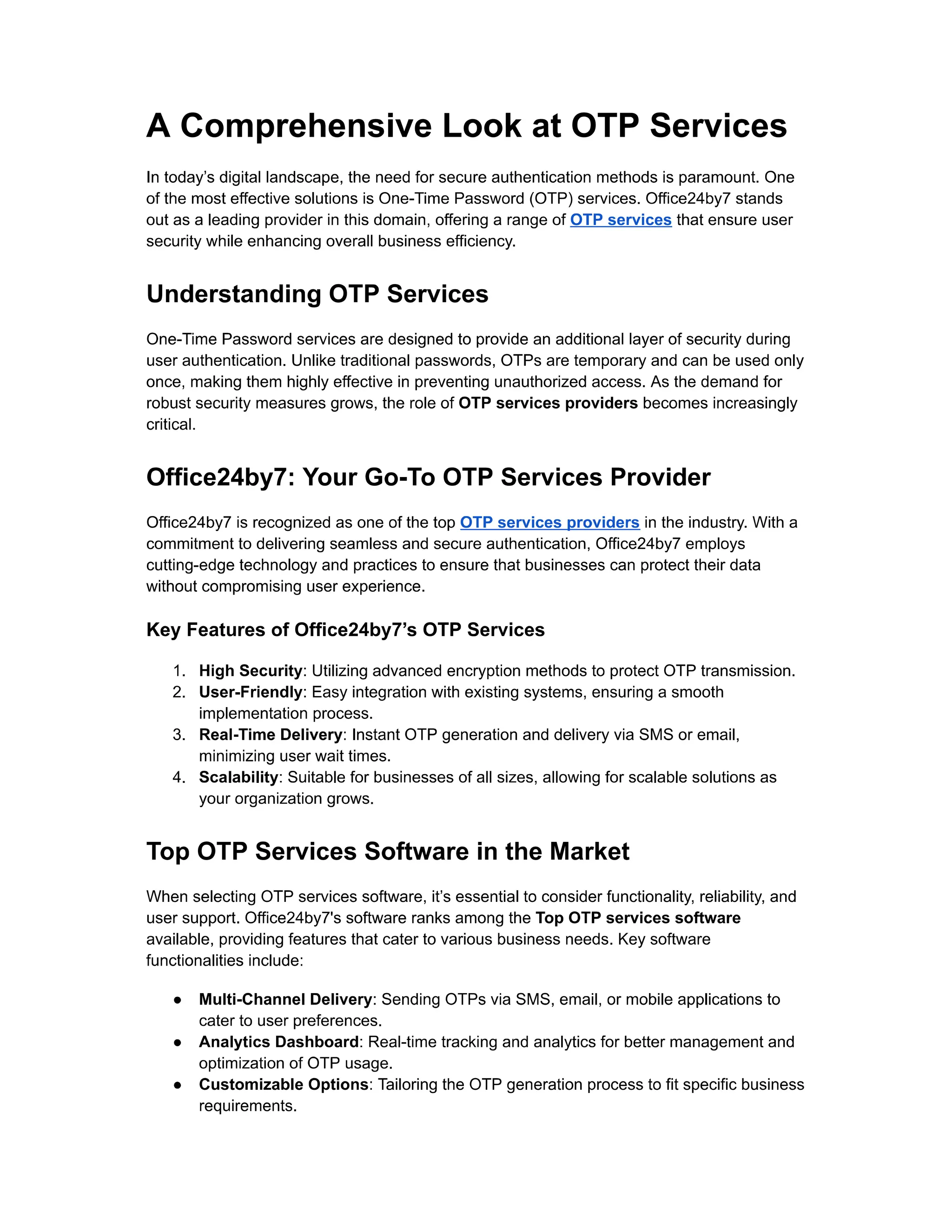 A Comprehensive Look at OTP Services provider | PDF