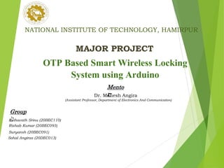OTP BASED SMART LOCK SYSTEM USING GSM MODULE | PPTX