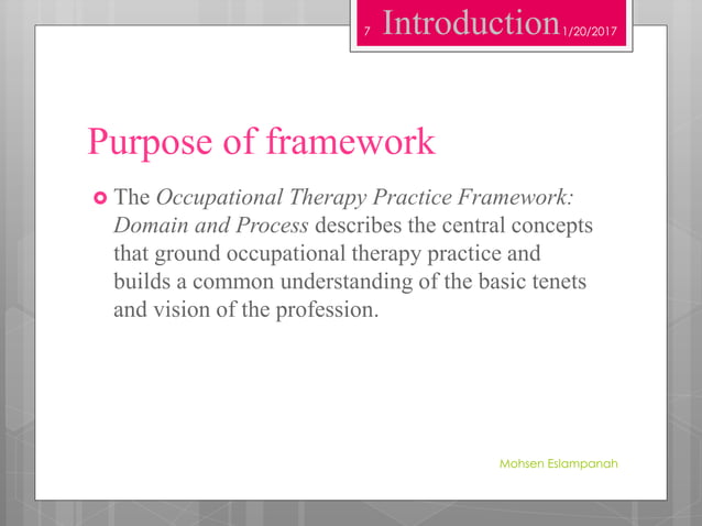 Occupational Therapy Practice Framework :Domain & process 3rd Edition ...