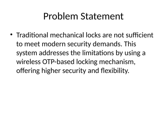 Otpwirelesslockingsystempresentationpptx 