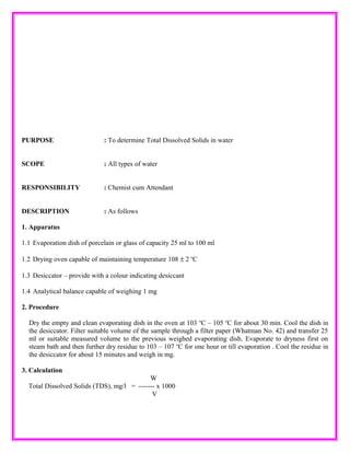 water analysis sop | DOC