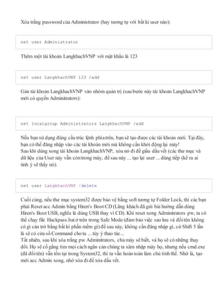 đOạt quyền administrator trong windows xp | PDF