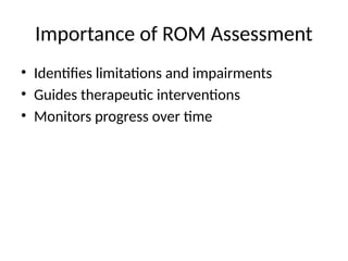 ROM and Goniometry for Occupational Therapy | PPTX