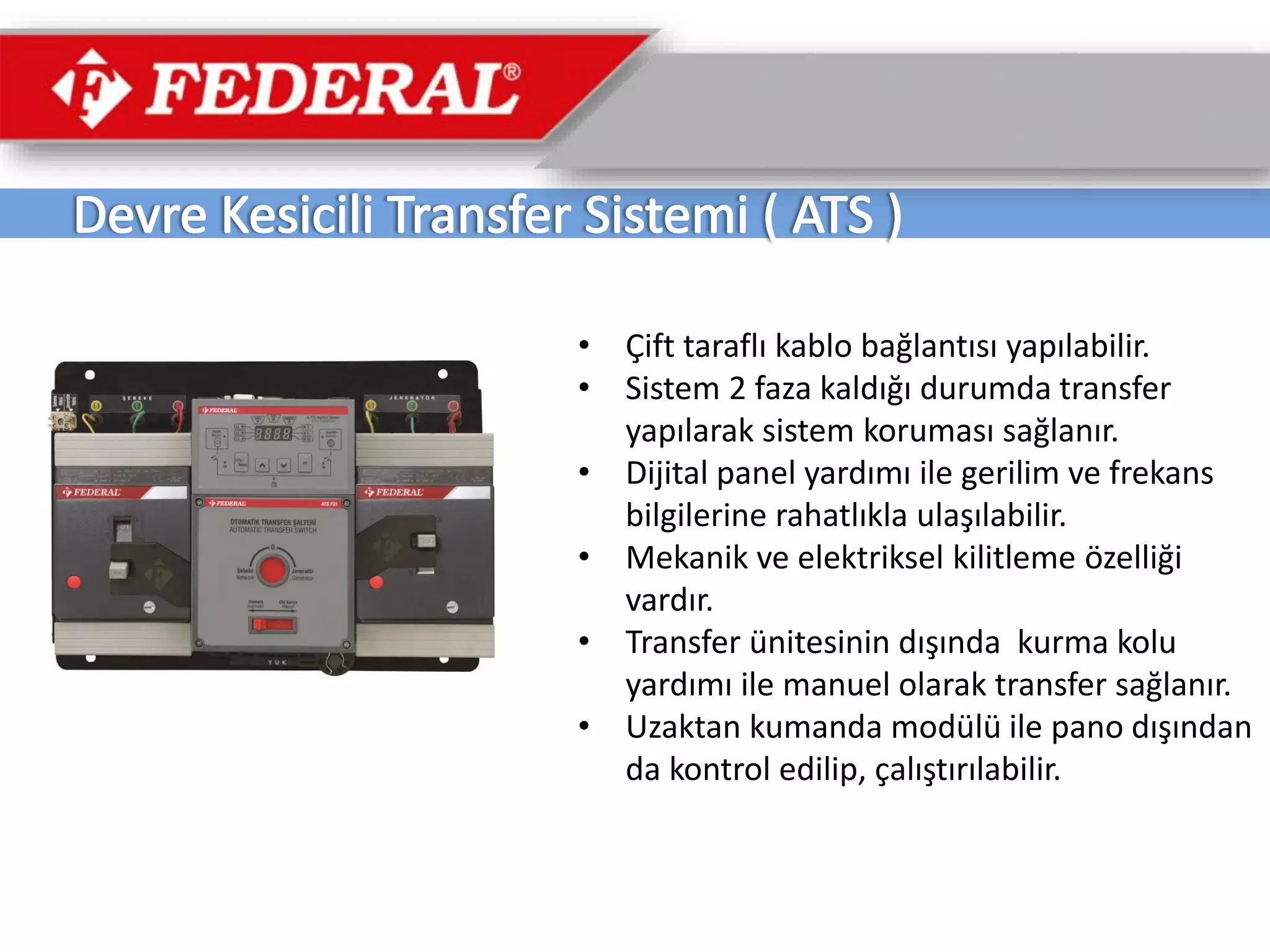 Federal Elektrik - Otomatik Transfer Sistemleri | PDF