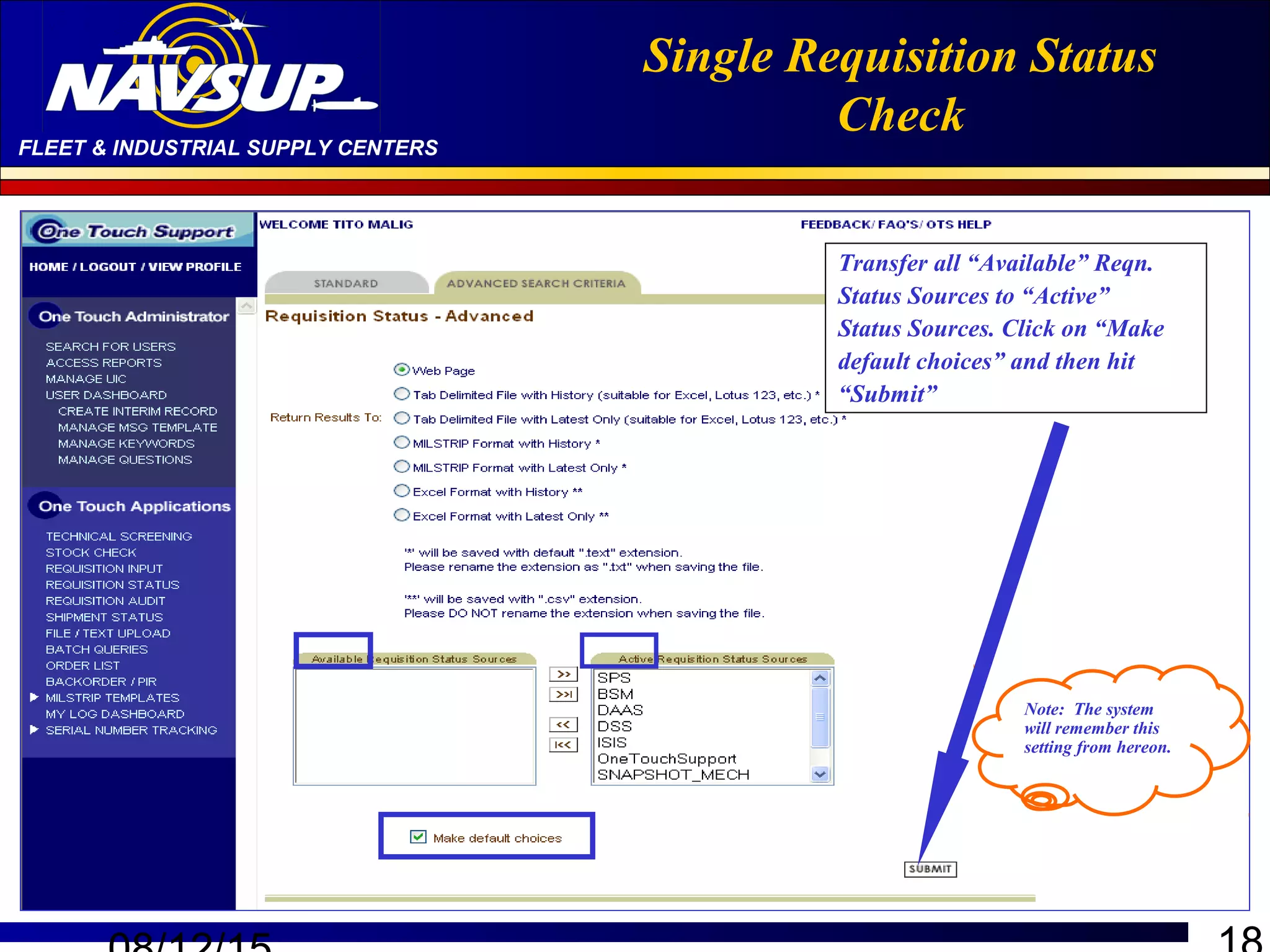 One-Touch Support Training | PPT