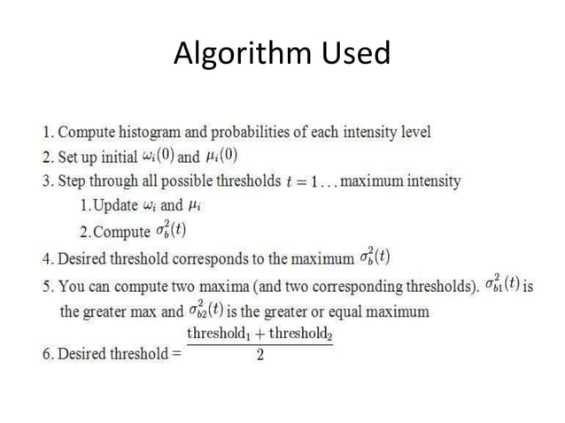 Image Segmentation using Otsu's Method - Computer Graphics (UCS505) Project PPT | PPTX