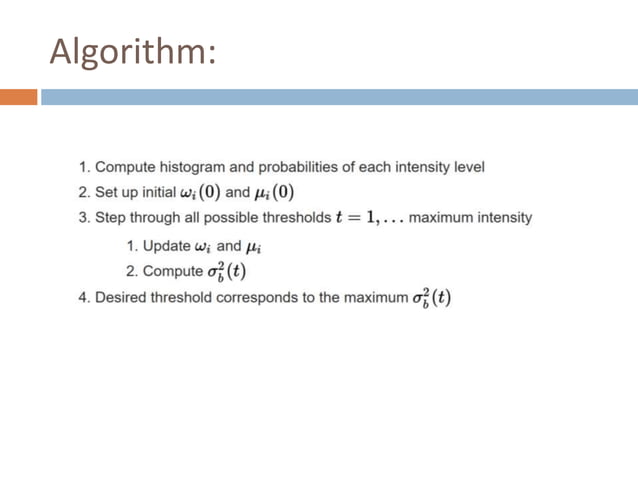 Otsu Binarization Ppt