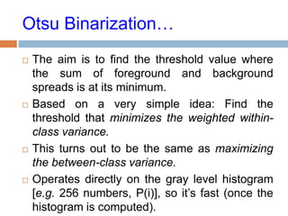 Otsu binarization | PPTX