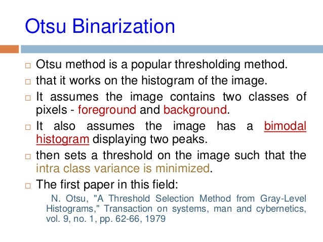 Otsu Binarization 