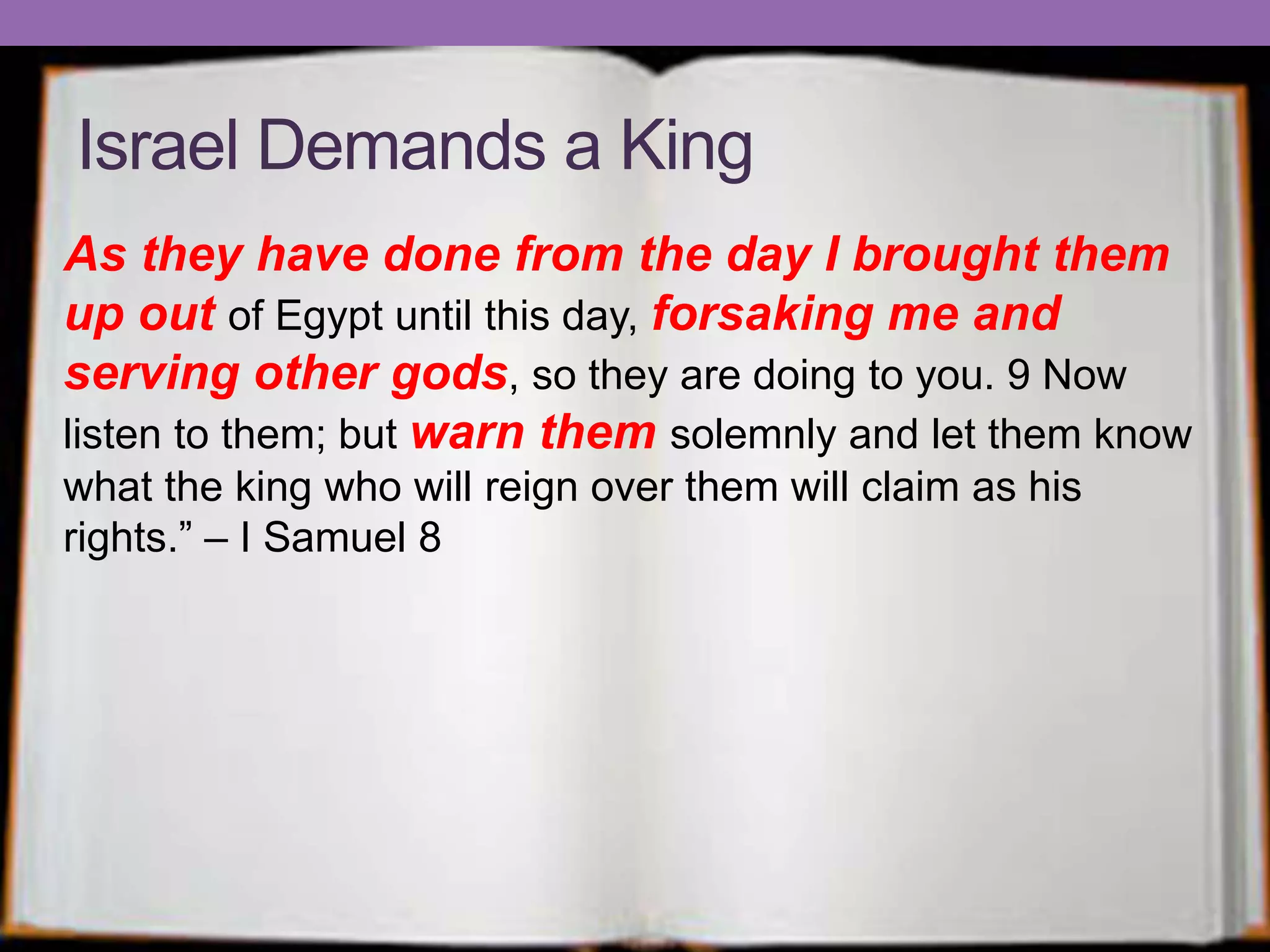 OT Journey - From Sovereign God to Earthly Kings | PPTX