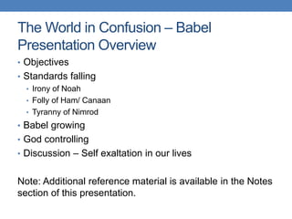 OT Journey - Babel, Job | PPTX