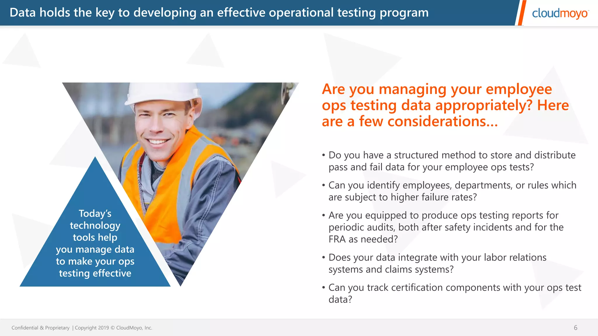 Operational testing with employee performance tracking for compliance | PPT