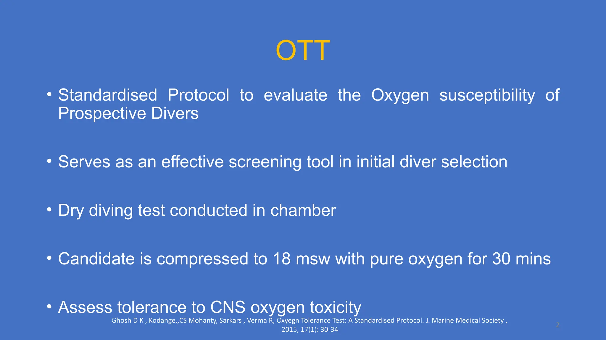 OXYGEN TOLERANCE TEST FOR DIVERS IN NAVY.pptx