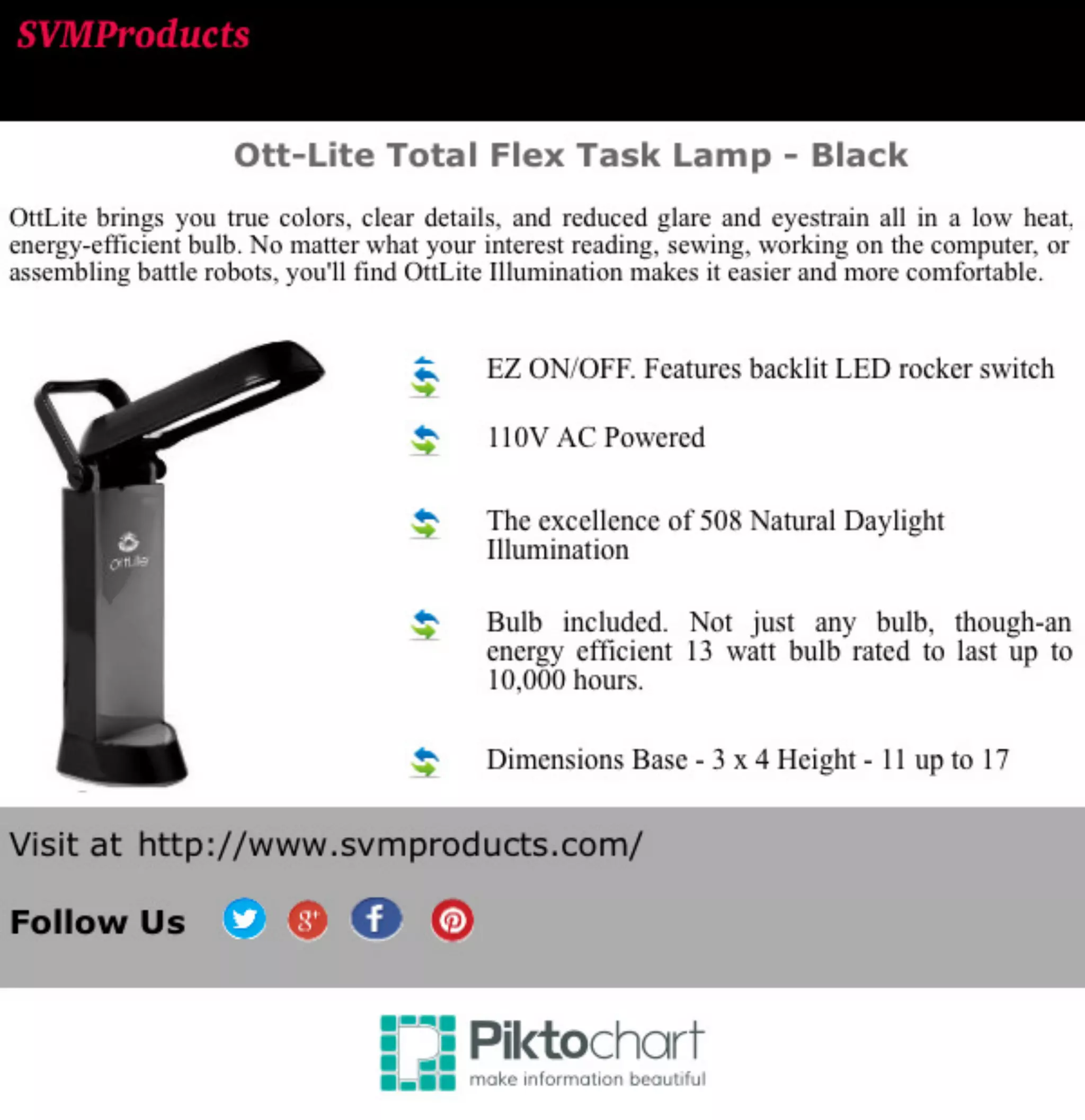 Ott lite total flex task lamp black | PDF