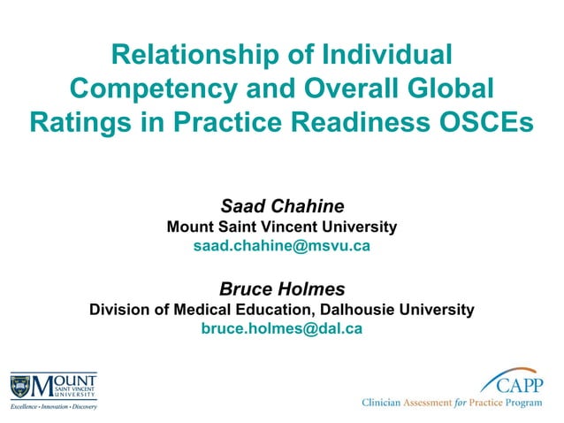 Relationship of Competency and Global Ratings in OSCEs | PPT