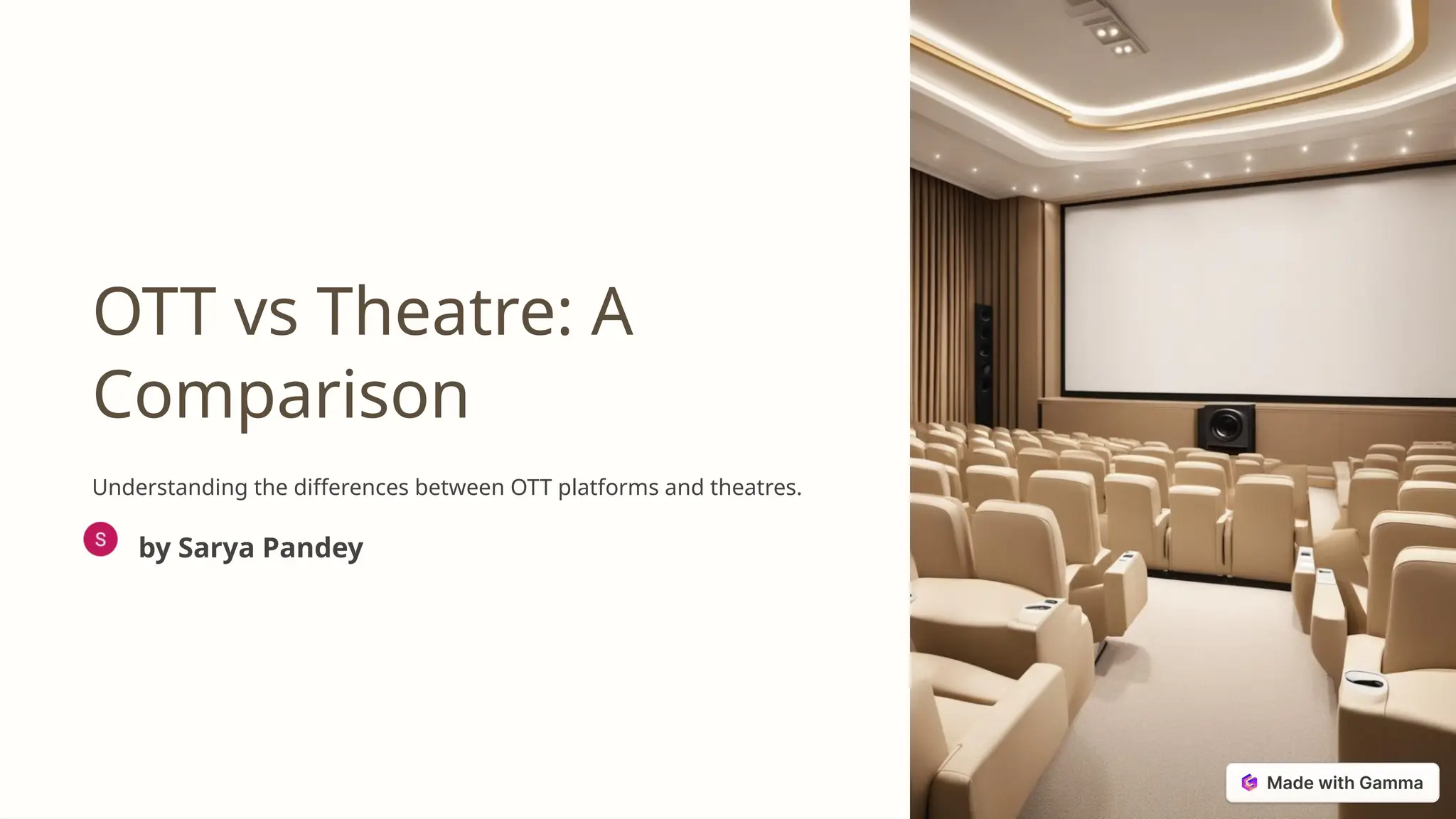 OTT-vs-Theatre-a-comparison slideshow present | PPTX