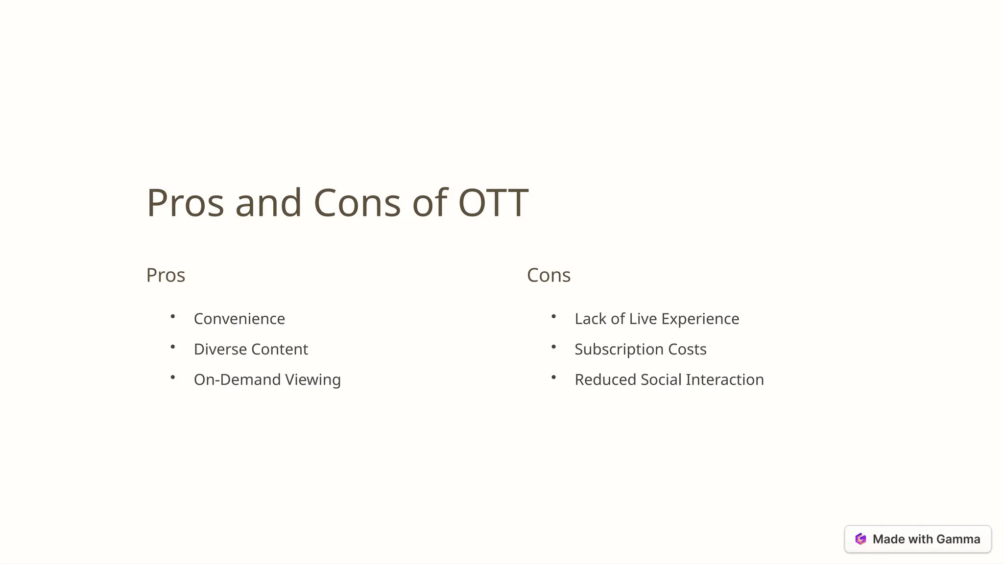 OTT-vs-Theatre-a-comparison slideshow present | PPTX