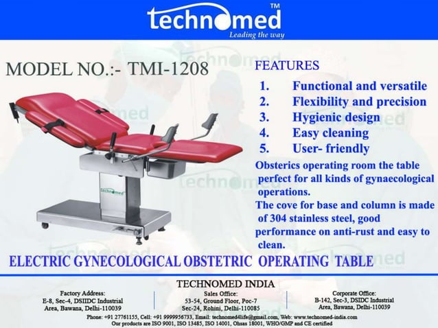 TECHNOMED Operation Theatre Table Catalog | PPTX
