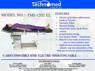 TECHNOMED Operation Theatre Table Catalog | PPTX