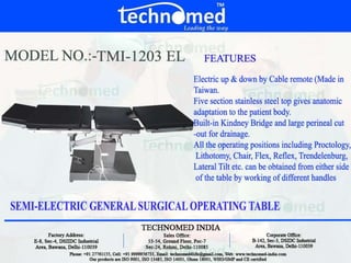 TECHNOMED Operation Theatre Table Catalog | PPTX