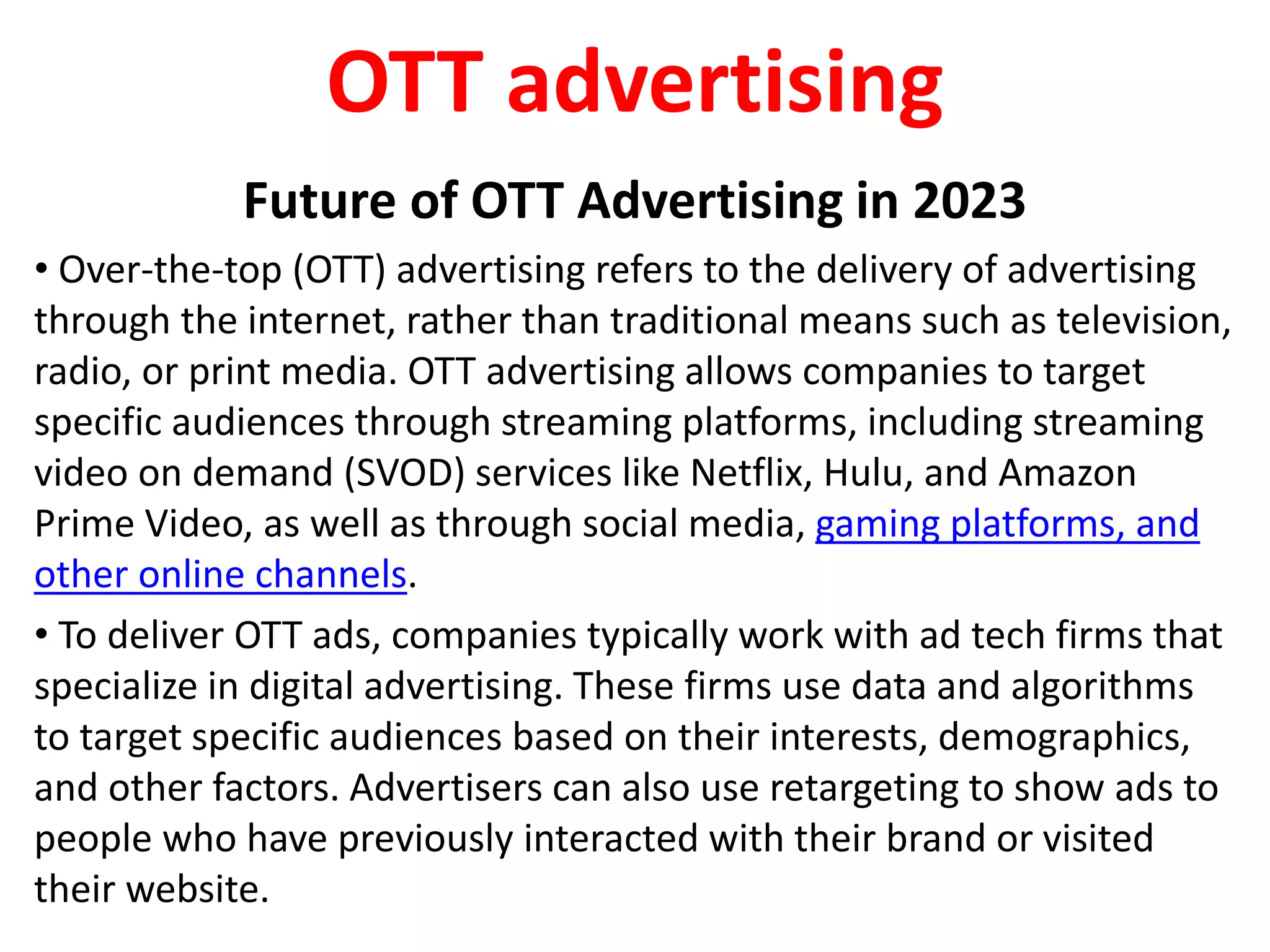 OTT advertising | PPTX